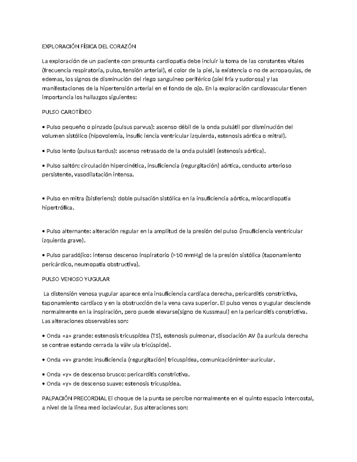 Investigasoin - Jdjsj - EXPLORACIÓN FÍSICA DEL CORAZÓN La exploración ...