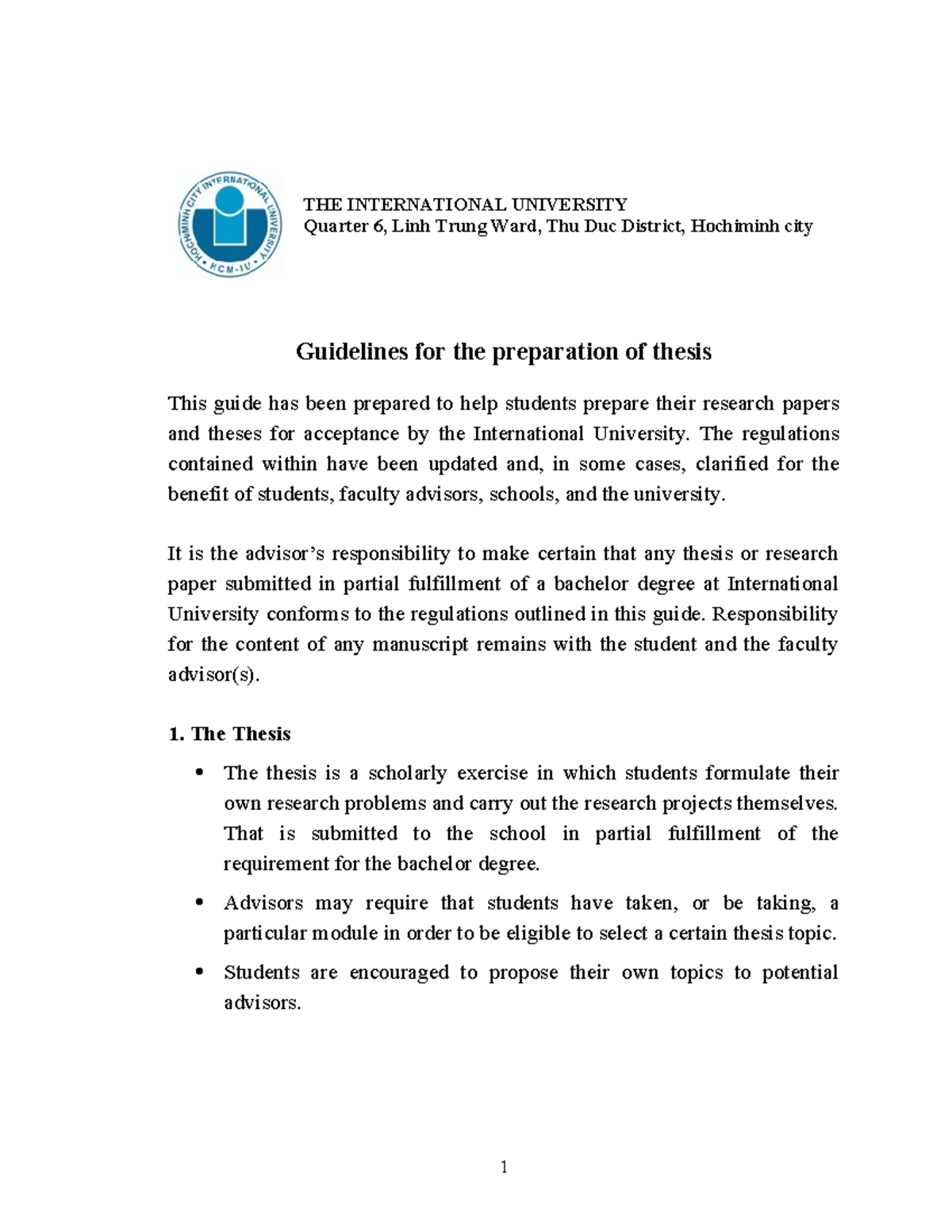 Thesis-Format-Guideline - THE INTERNATIONAL UNIVERSITY Quarter 6, Linh ...