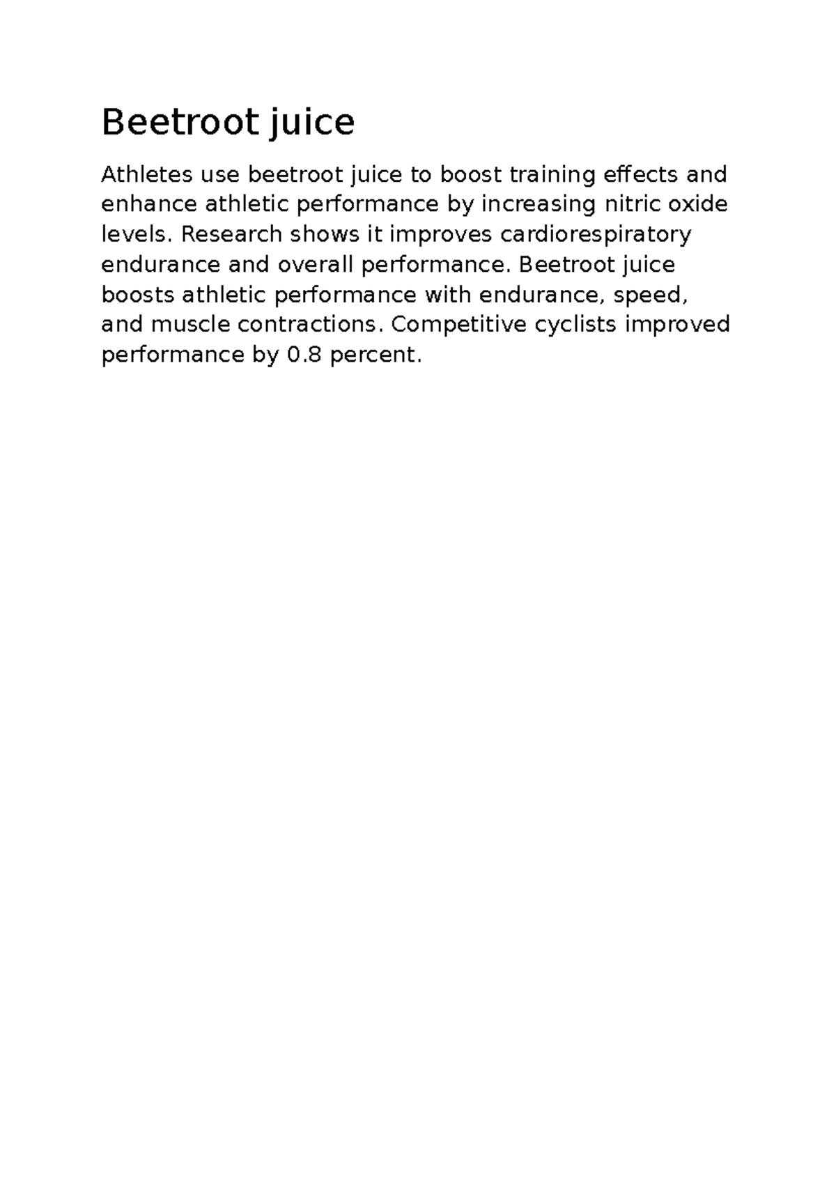 Beetroot juice - Hmdc111 - Research shows it improves cardiorespiratory ...