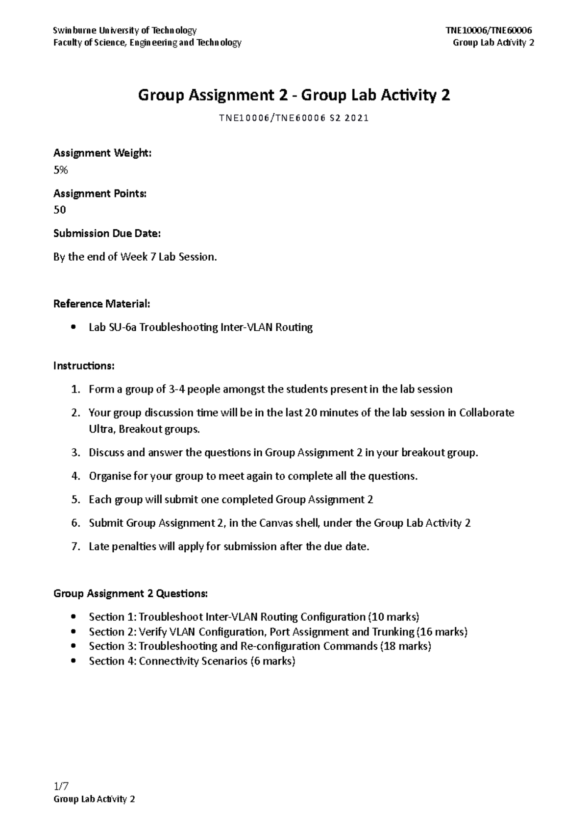 Group Assignment 2 - Group Lab Activity 2 - Faculty of Science ...