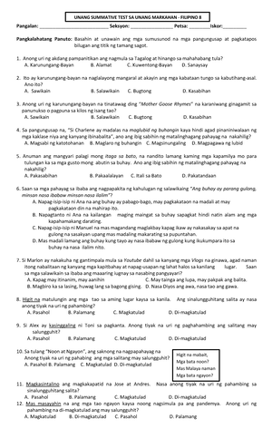 Filipino 8 q1 -Mod8 Mga-Hudyat-ng-Sanhi-at-Bunga-ng-mga-Pangyayari - CO_ Q1_Filipino 8_Module 8 ...