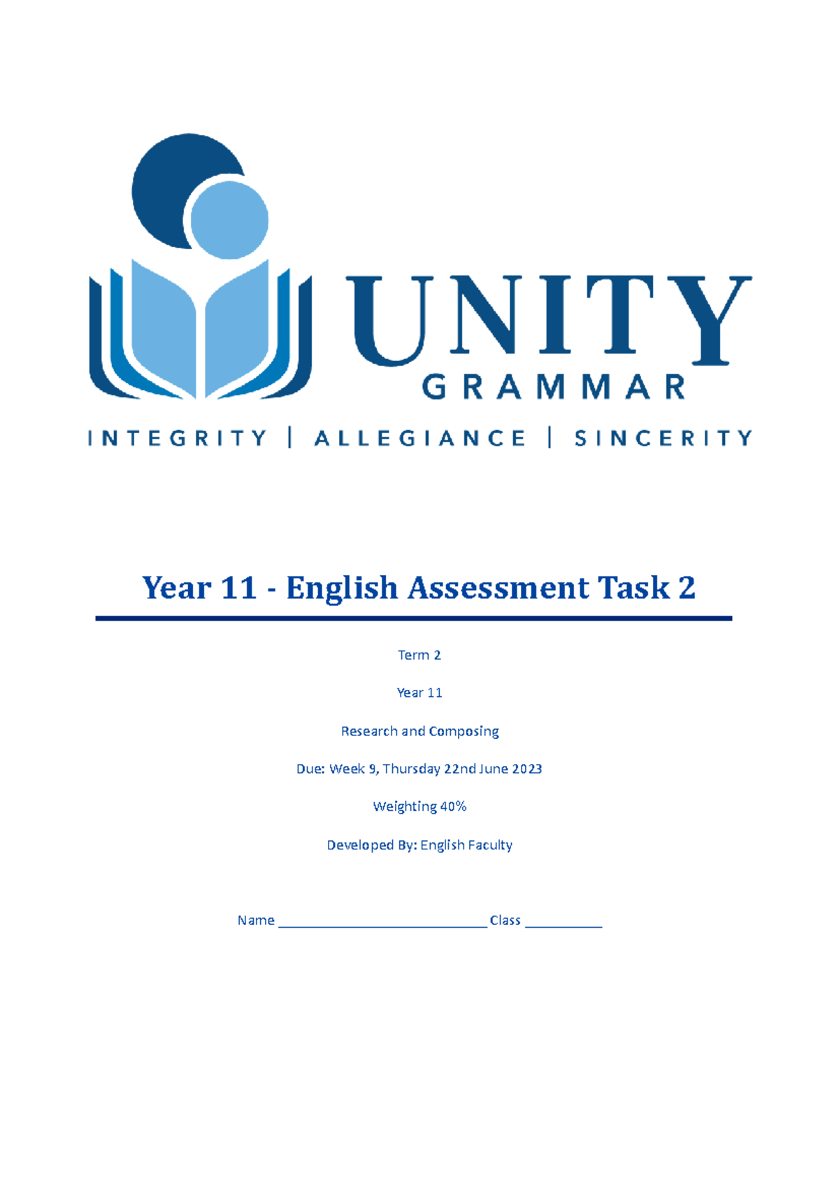 Year 11 ST Task 2 - Multimodal 2023 - Year 11 - English Assessment Task ...