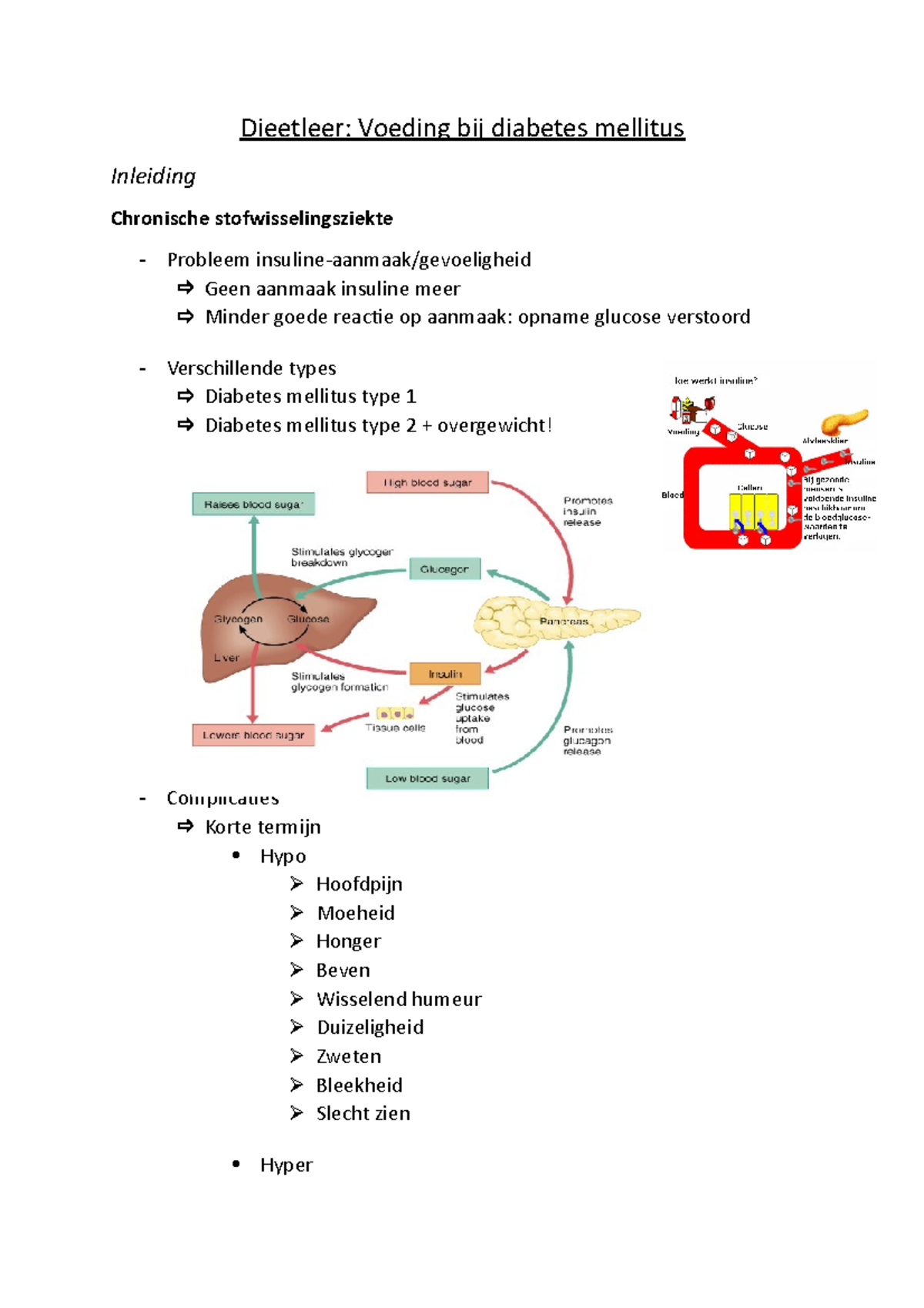 Voeding bij diabetes mellitus - Dieetleer - Dieetleer: Voeding bij ...