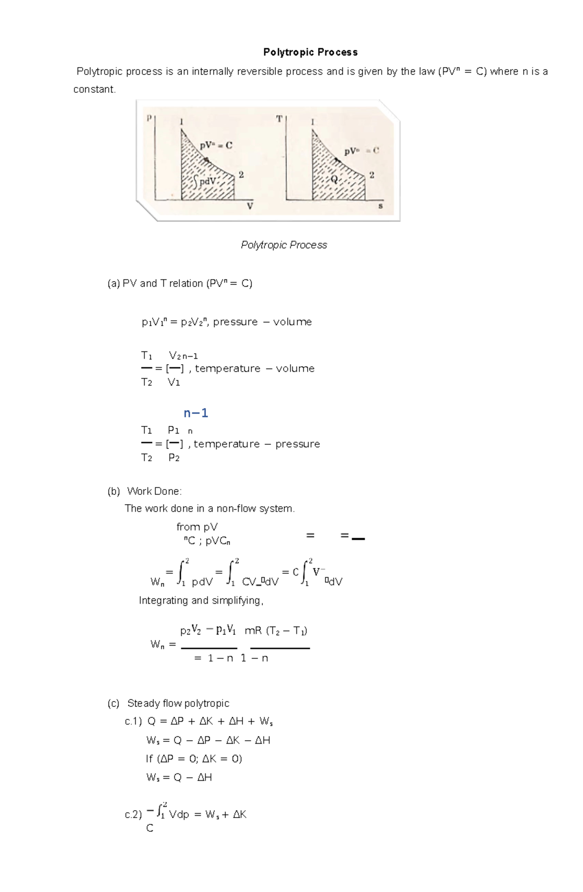 Polytropic Process Polytropic Process Polytropic Process Is An