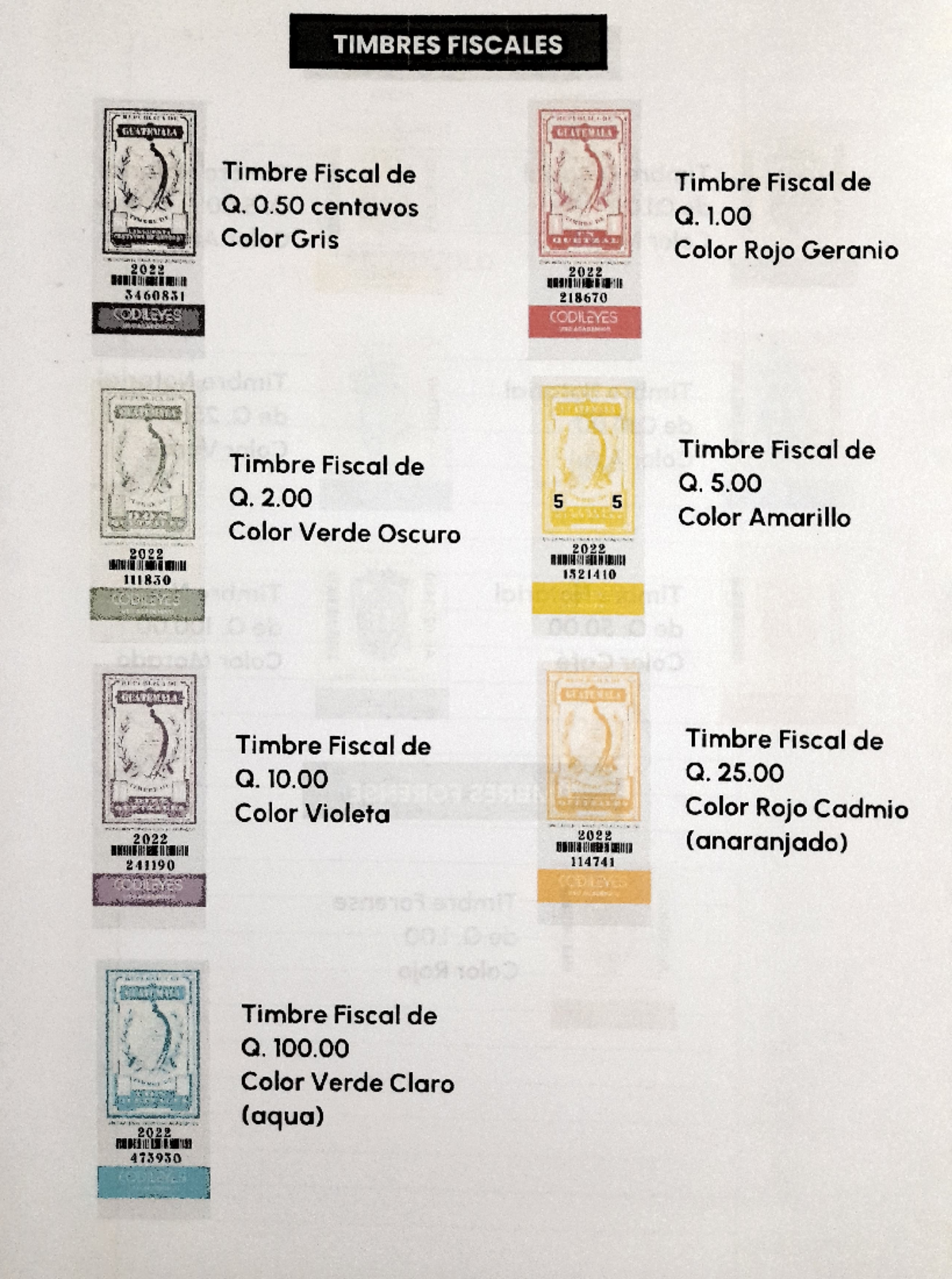 Timbres fiscales - Para uso académico - GEATEAA 2022 34608S ODIEES ...