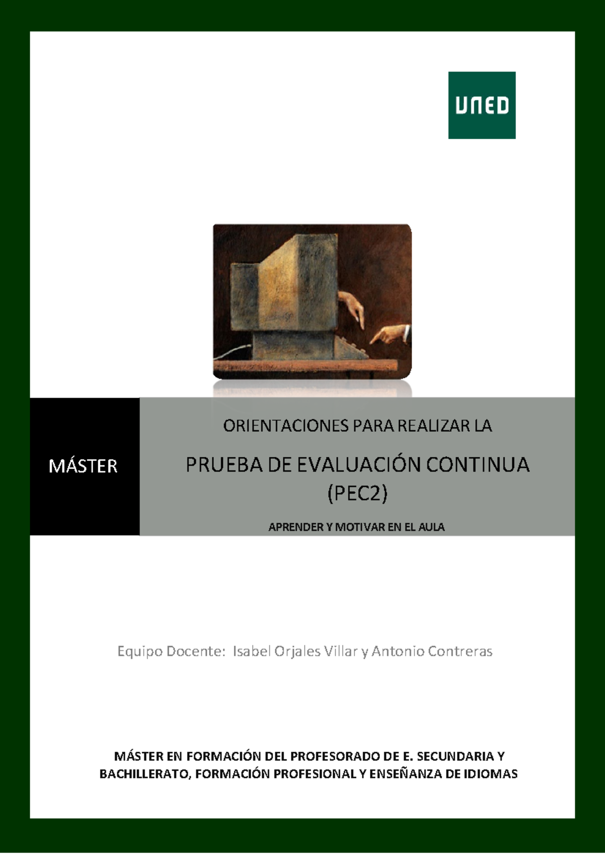 Orientaciones didácticas PEC2 Sesión E A Diversidad UNED 2023 2024 - 1 MÁSTER ORIENTACIONES PARA ...