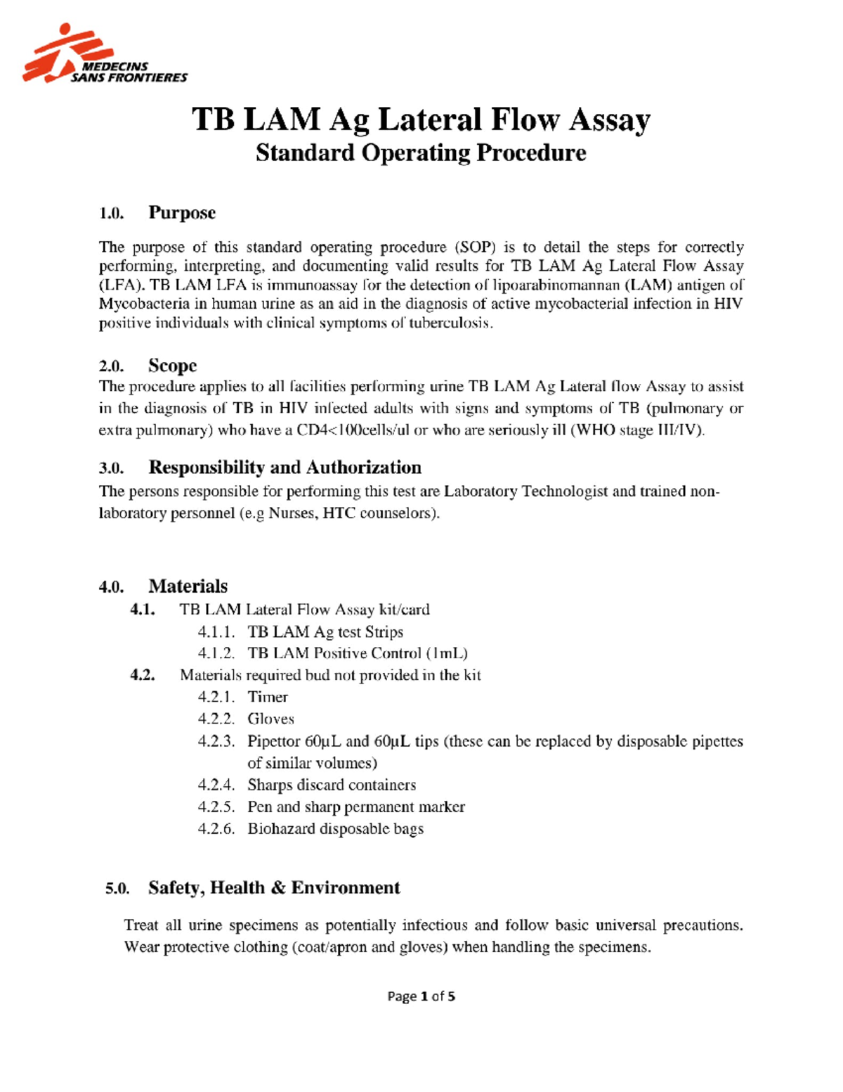 3. Urine TB LAM POCT Testing SOP - Medical biochemistry and nutrition ...