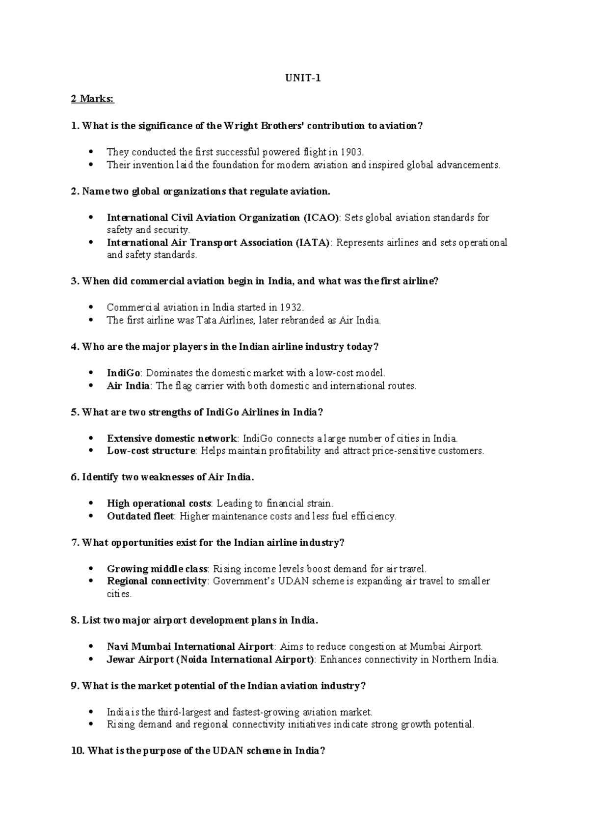 AM 2m(unit 1 to 5) - Nil - UNIT- 2 Marks: What is the significance of ...