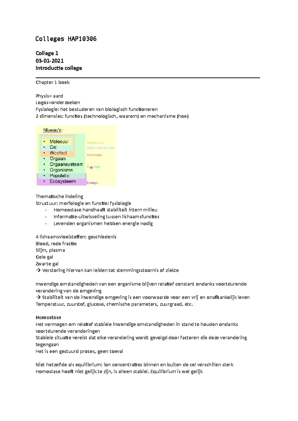 Colleges HAP10306 - Colleges HAP College 1 03-01- Introductie college ...