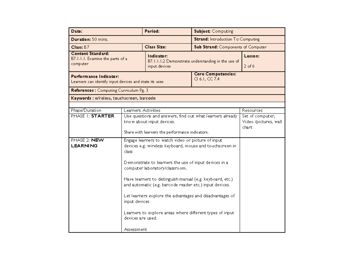 B7-COM-T1-1 5 - ttttttttttttttttttt - Date: Period: Subject: Computing ...