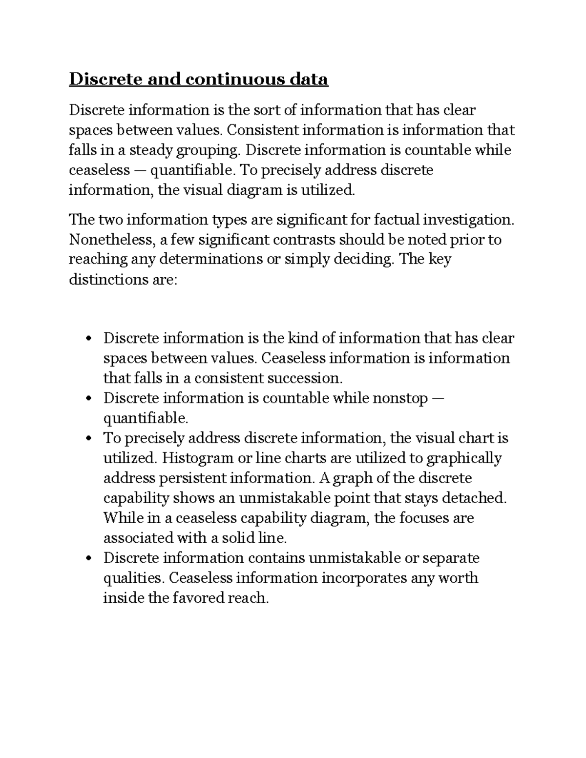 Discrete and continuous data - Discrete and continuous data Discrete ...