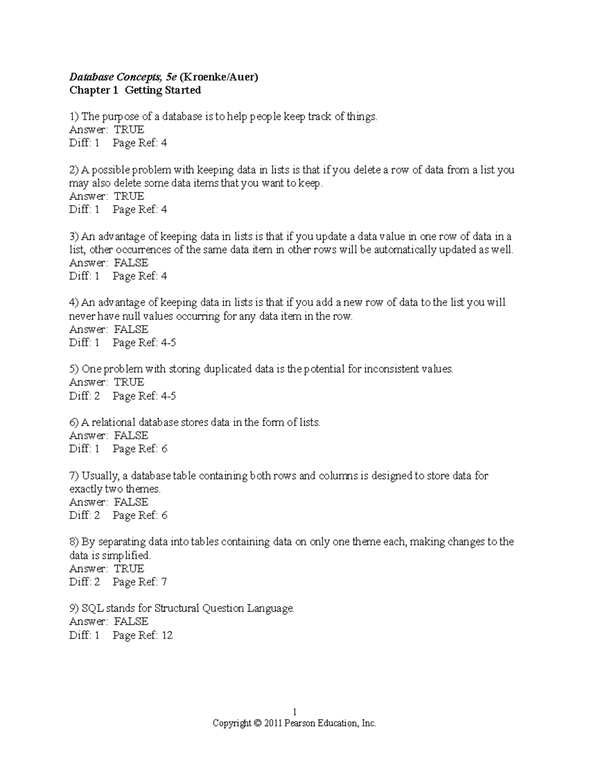 Database Concepts 5th Edition - Database Concepts, 5e (Kroenke/Auer ...