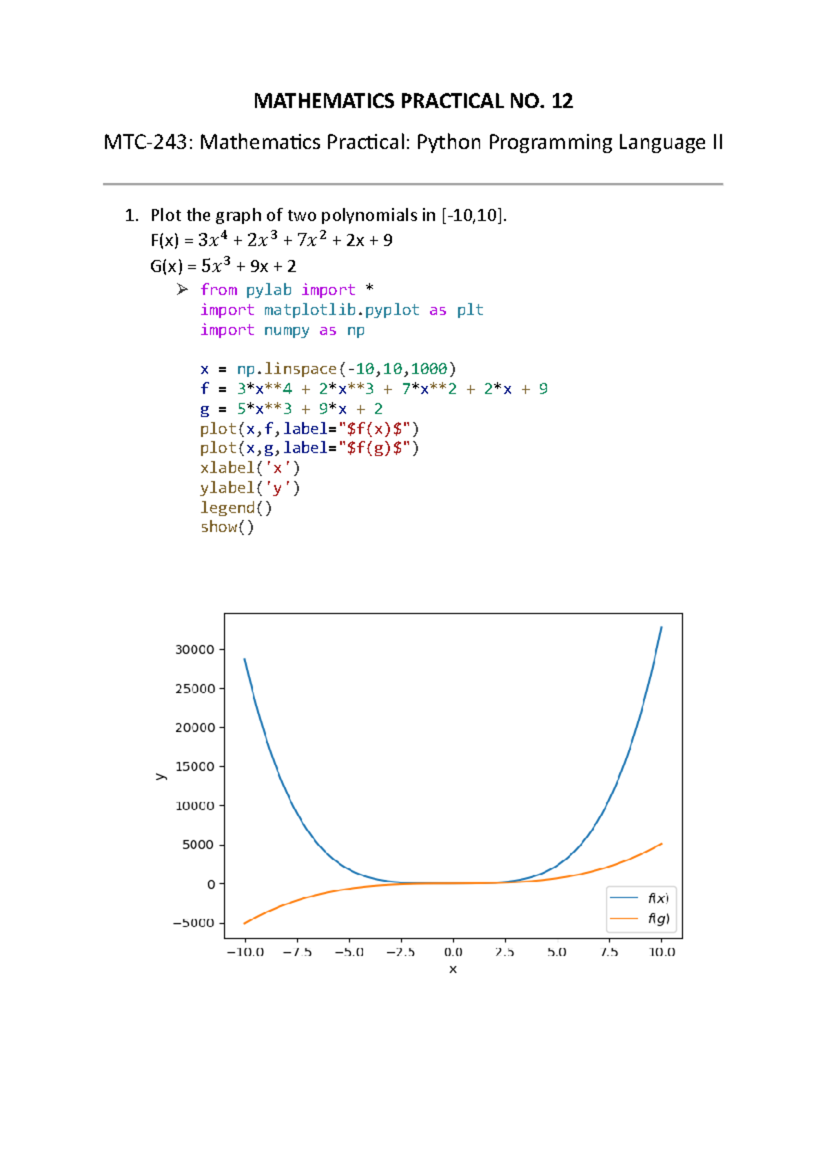 Solution Pdf 12 - It is usefull for student & teacher - MATHEMATICS PRACTICAL NO. 12 MTC-243 ...