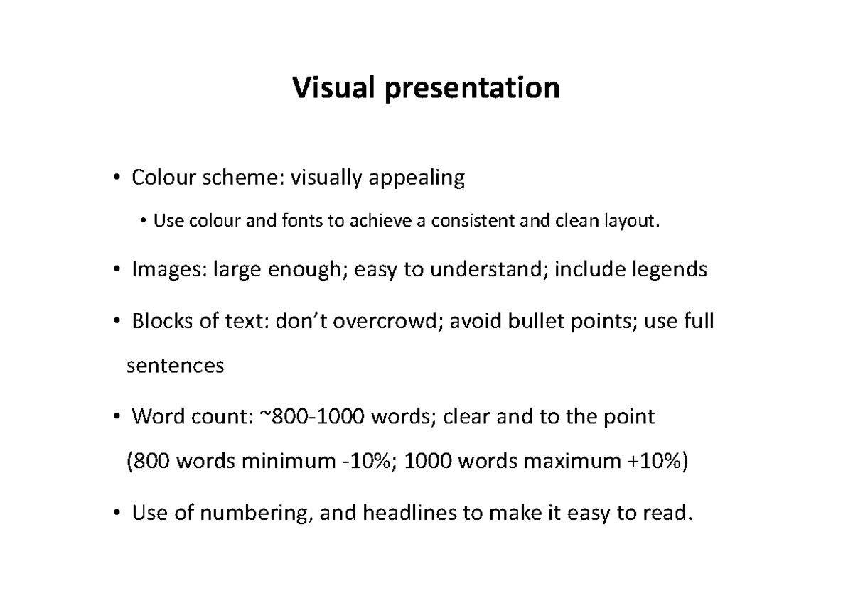 Poster examples - Visual presentation • Colour scheme: visually ...