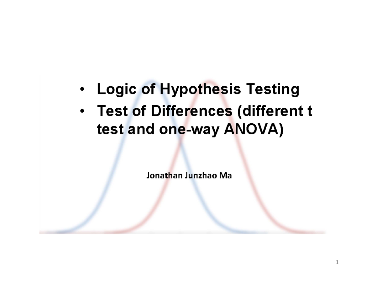 MKC2500 Week 08 Moodle Full Page - Logic of Hypothesis Testing Test of ...