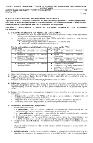 AUT - 006 - Audit Sampling - ATENEO DE NAGA UNIVERSITY | COLLEGE OF ...