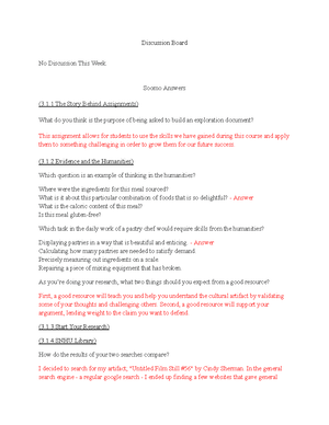HUM 200 - Module 6 - Discussion and Soomo Answers - Discussion Board In ...
