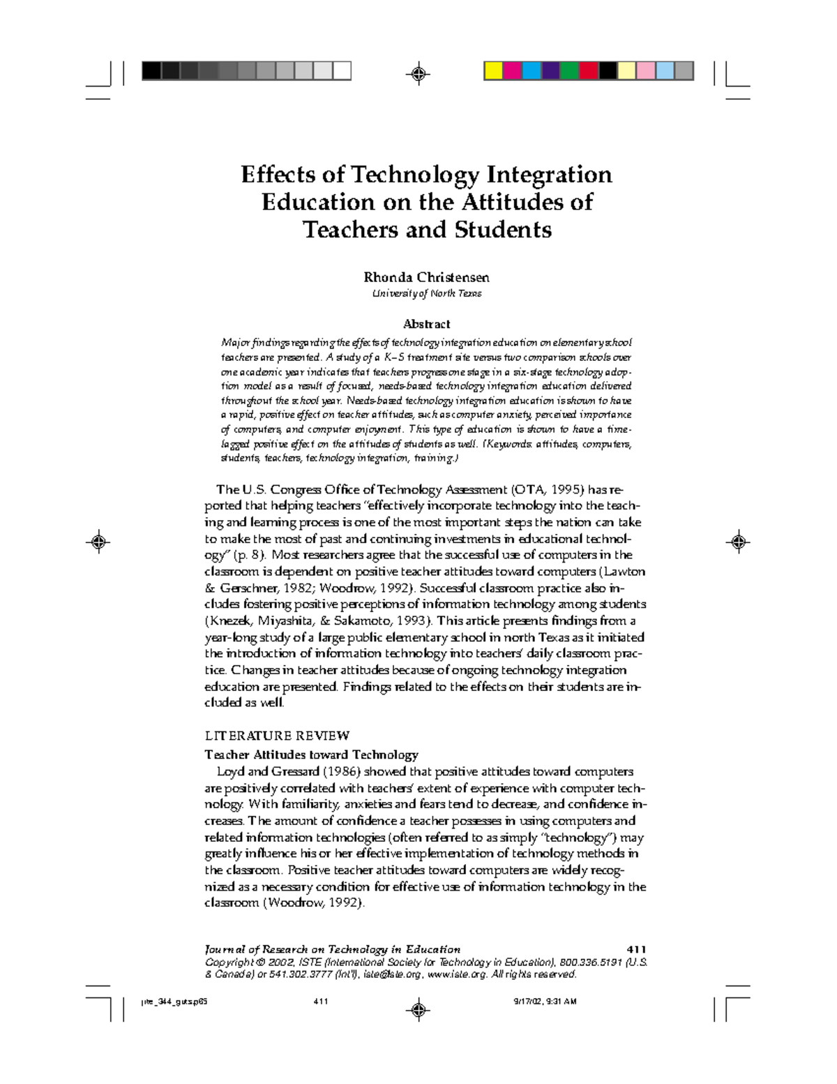 Effects of Technology Integration Educat - Journal of Research on ...