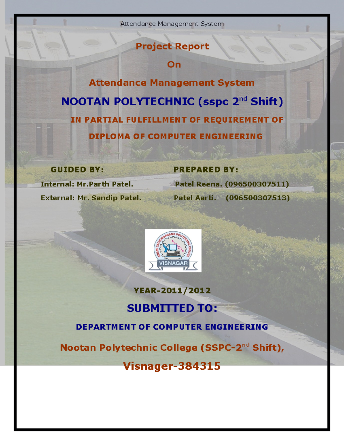 Part1 - attendance management system - Project Report On Attendance ...