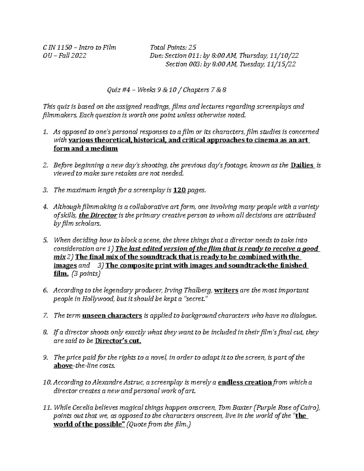 Quiz #4 F22 - Another film quiz based off the movie get out - C IN 1150 ...