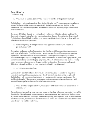 Pathogenic Microbiology Case Study 5 - Case Study October 23, 2015 1 ...