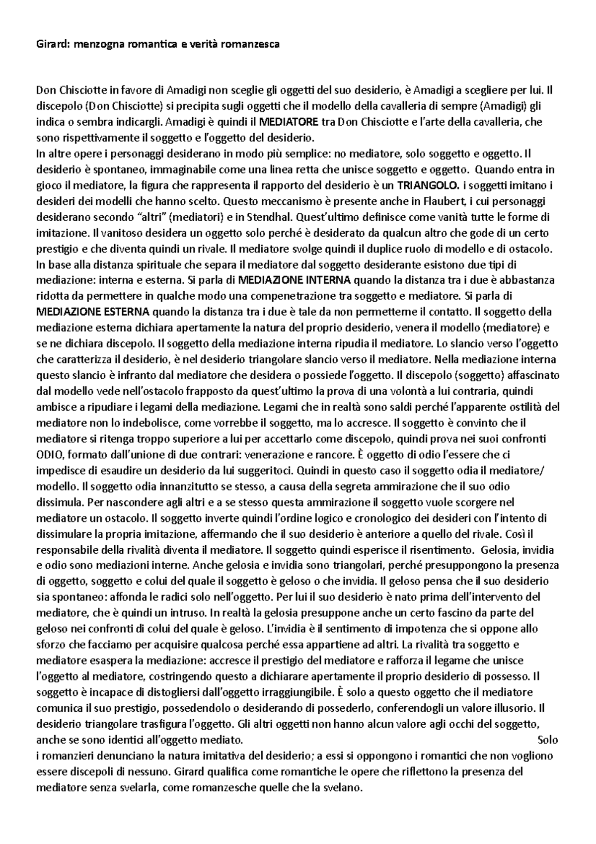 Girard menzogna romantica e verità romanzesca - Il discepolo (Don ...