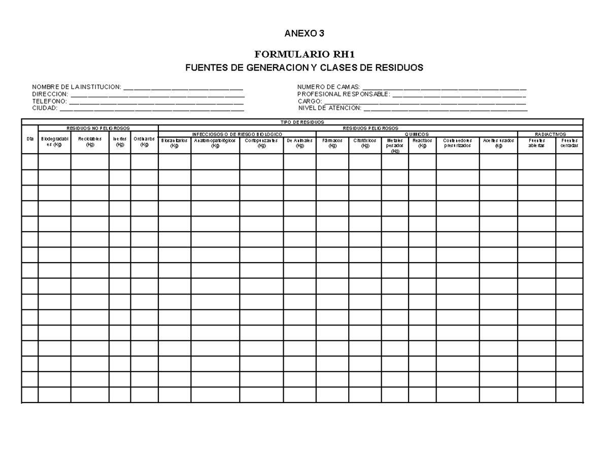 Formato RH1 KIWI - ANEXO 3 FORMULARIO RH FUENTES DE GENERACION Y CLASES ...