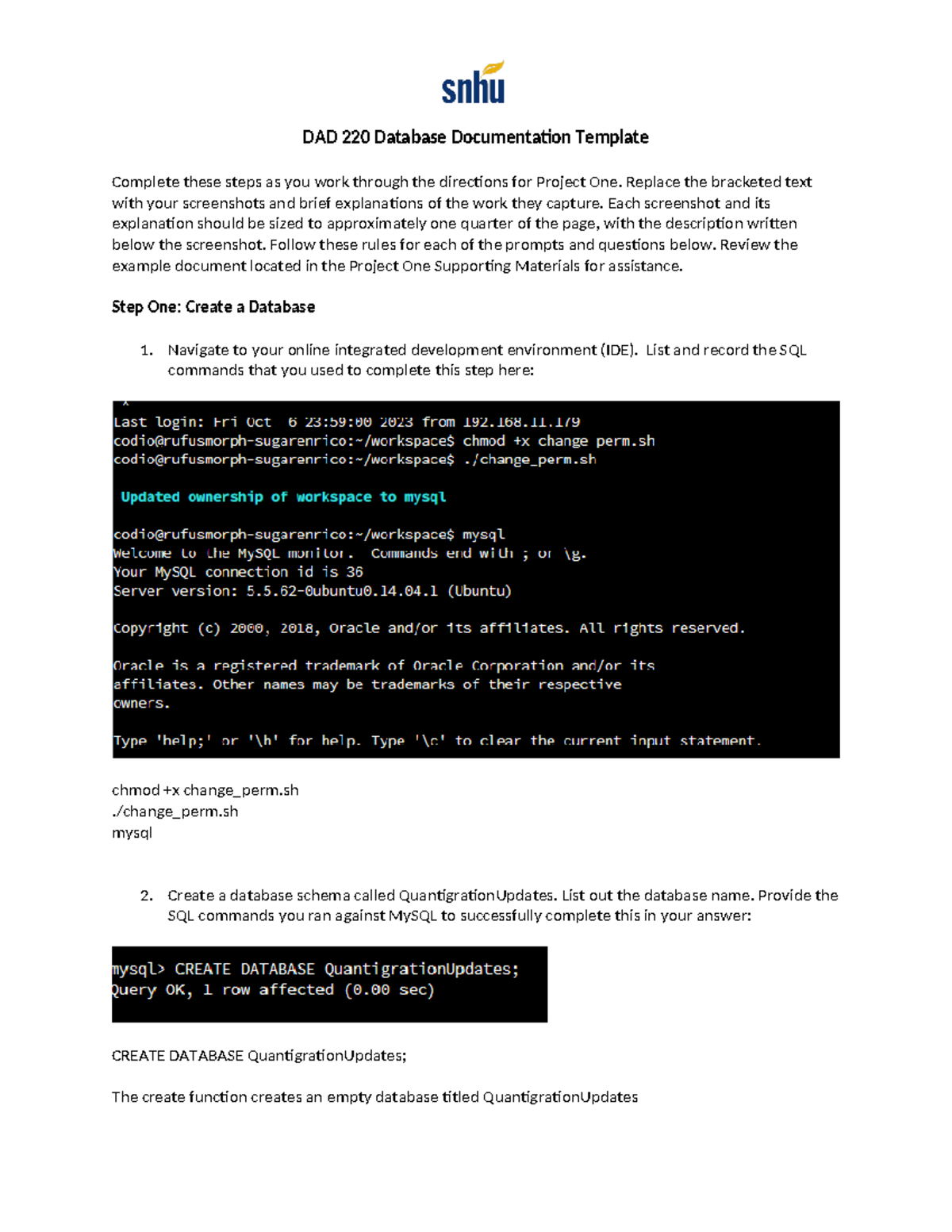 DAD 220 Database Documentation Klentz - DAD 220 Database Documentation Template Complete these ...