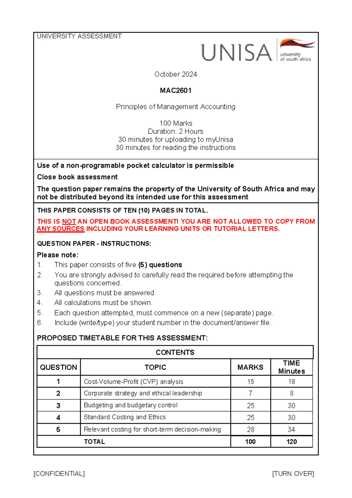 MAC2601 2024 OCT QP - Question paper - [CONFIDENTIAL] [TURN OVER ...