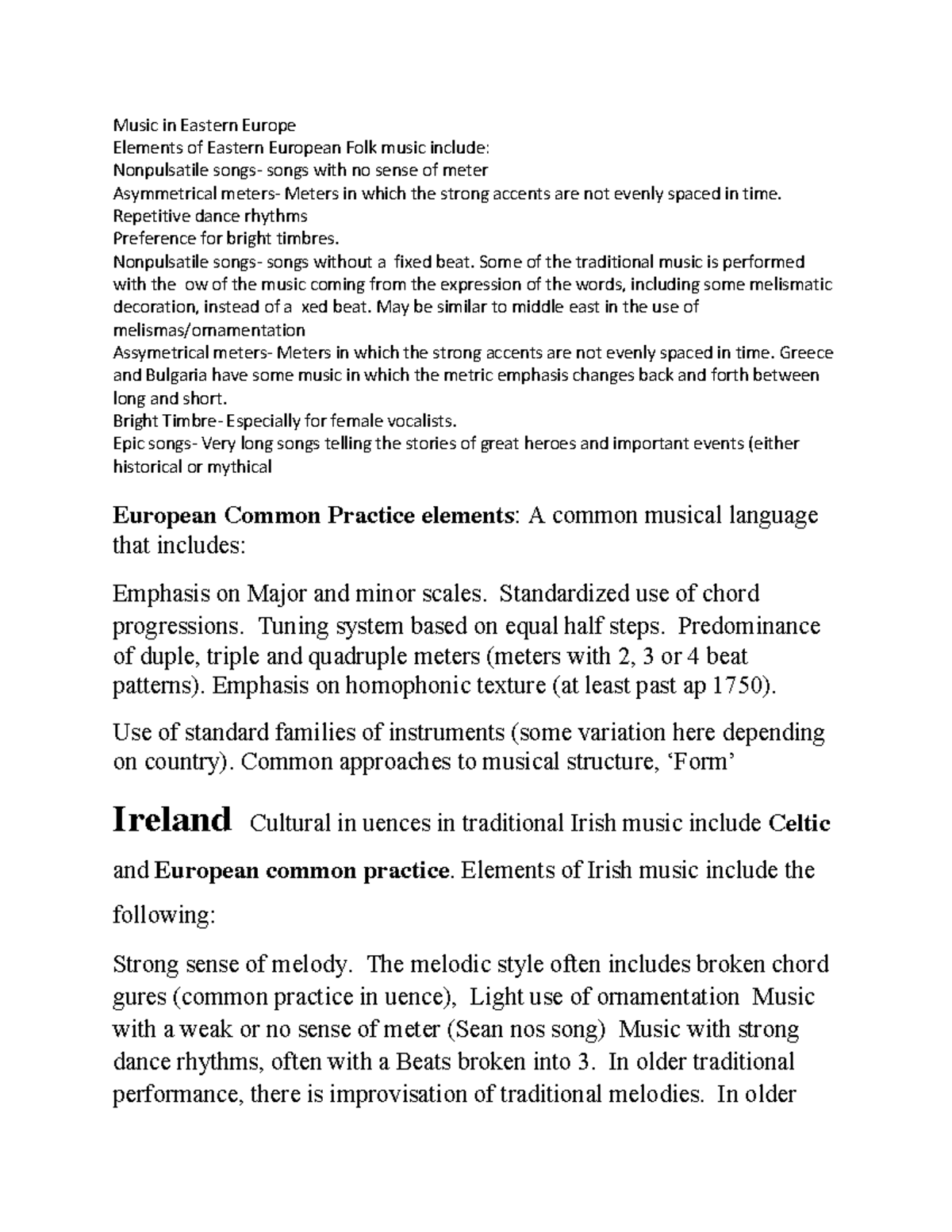 Music final - Music in Eastern Europe Elements of Eastern European Folk ...