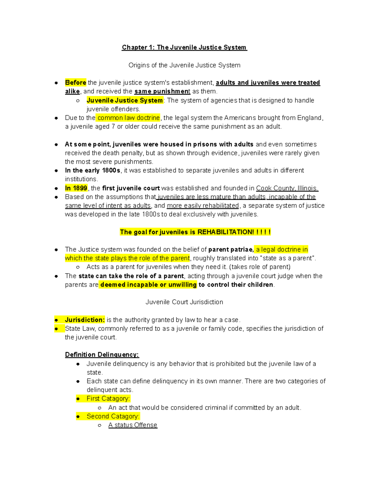 Intro to juvenile justice - Chapter 1: The Juvenile Justice System ...