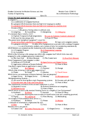 Lec 4 - notes - Introduction To Information Technology - Studocu
