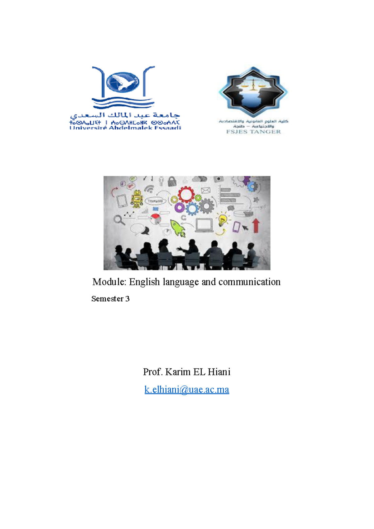 Module English & communication S3 - Module: English language and ...