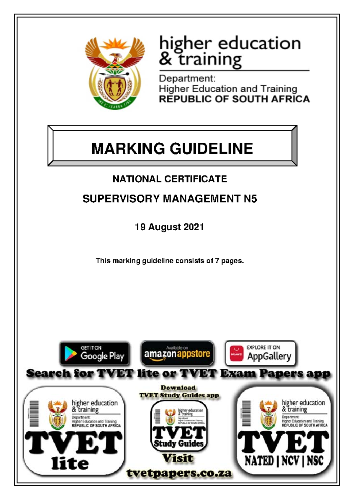 SUP M N5 AUG 2021 A - Supervisiory management N6 - NATIONAL CERTIFICATE ...