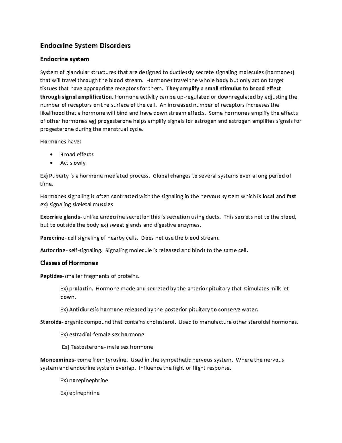 BIO 320- UNIT 2 Endocrine - Endocrine System Disorders Endocrine system ...