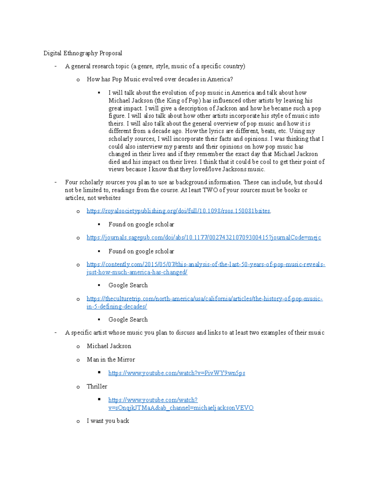 Digital Ethnography Assignment - Digital Ethnography Proposal A general ...