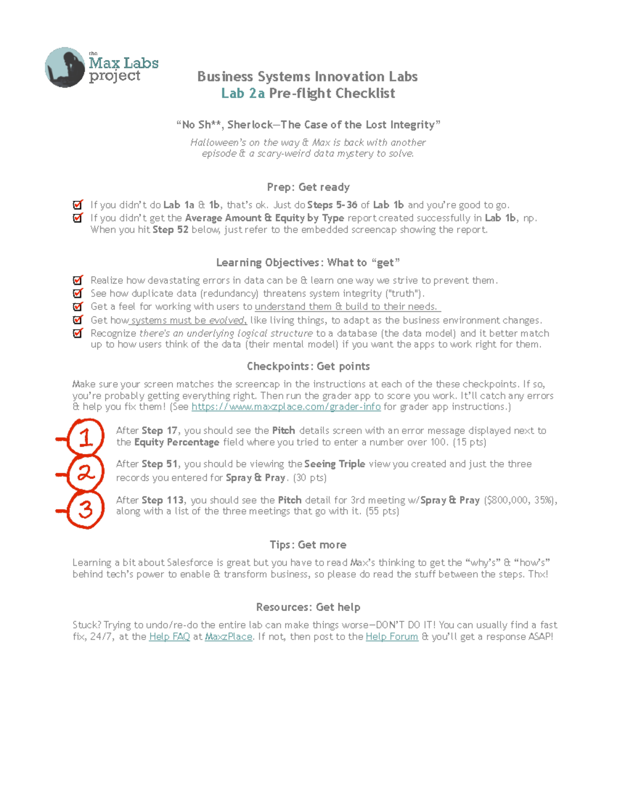 Lab 2a Packet - Business Systems Innovation Labs Lab 2a Pre-flight ...