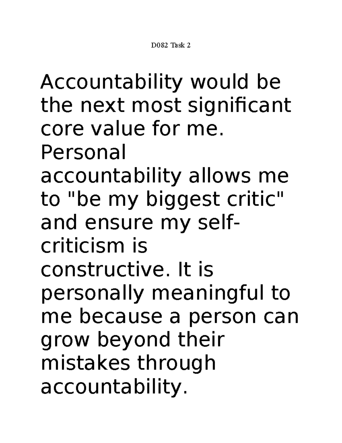 WGU D082 Task 2 Complete Assignment - D082 Task 2 Accountability would ...