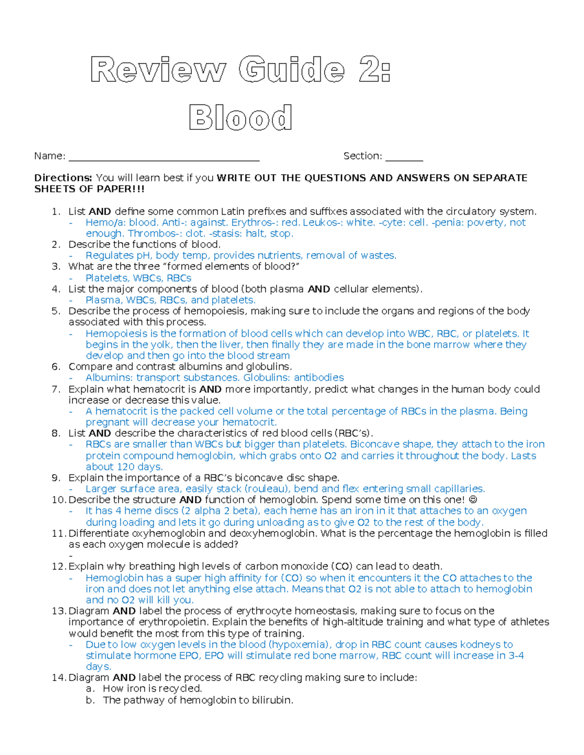 2 Blood Review Guidemw 2021 - Name ...