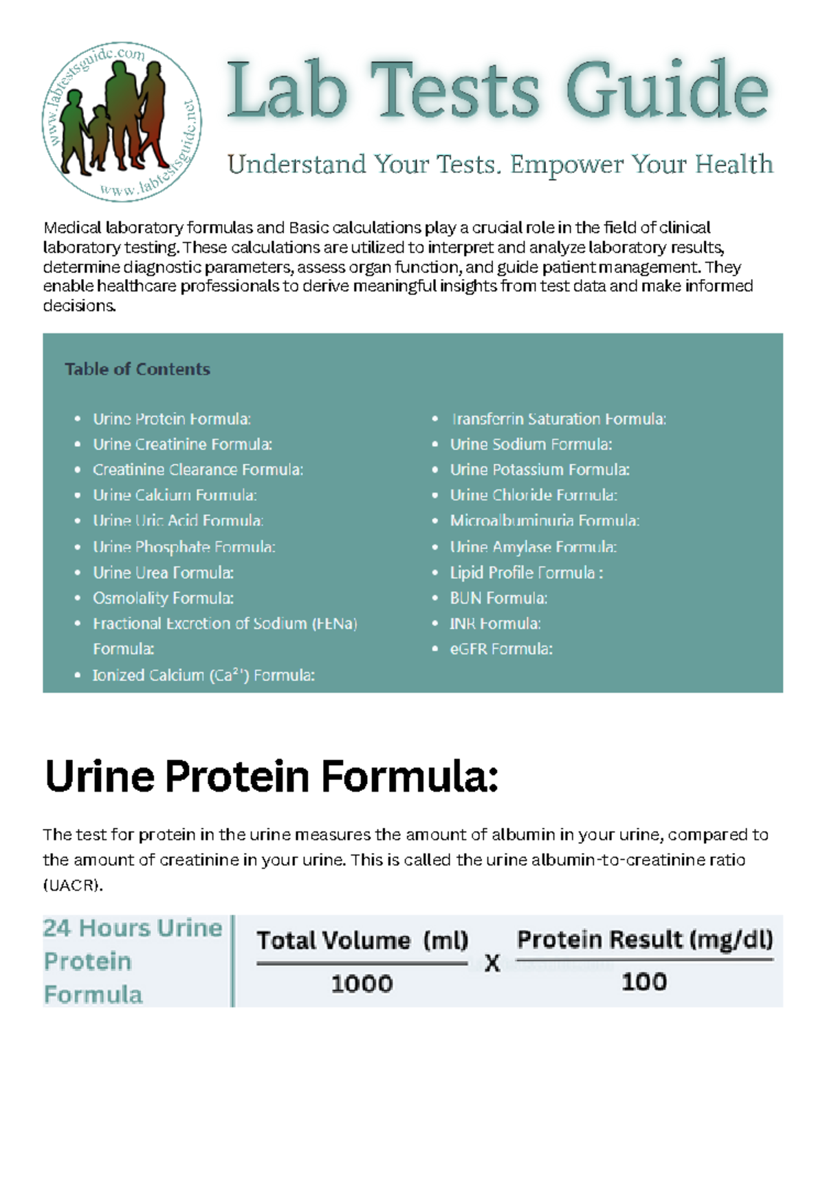 Basic Laboratory Formulas-3 - Medical laboratory formulas and Basic ...