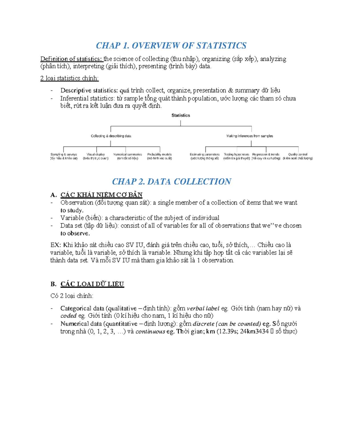 TA-Stat-Midterm review - CHAP 1. OVERVIEW OF STATISTICS Definition of statistics: the science of ...