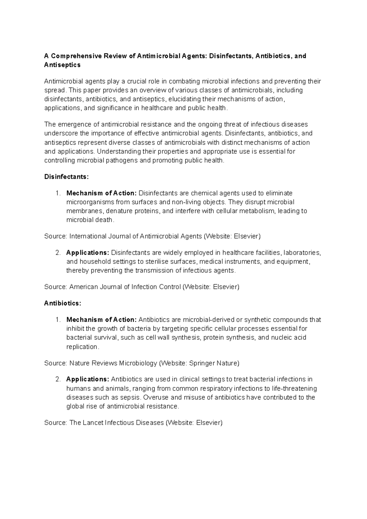 Bio prac 6 (Microbial Growth) - A Comprehensive Review of Antimicrobial Agents: Disinfectants ...