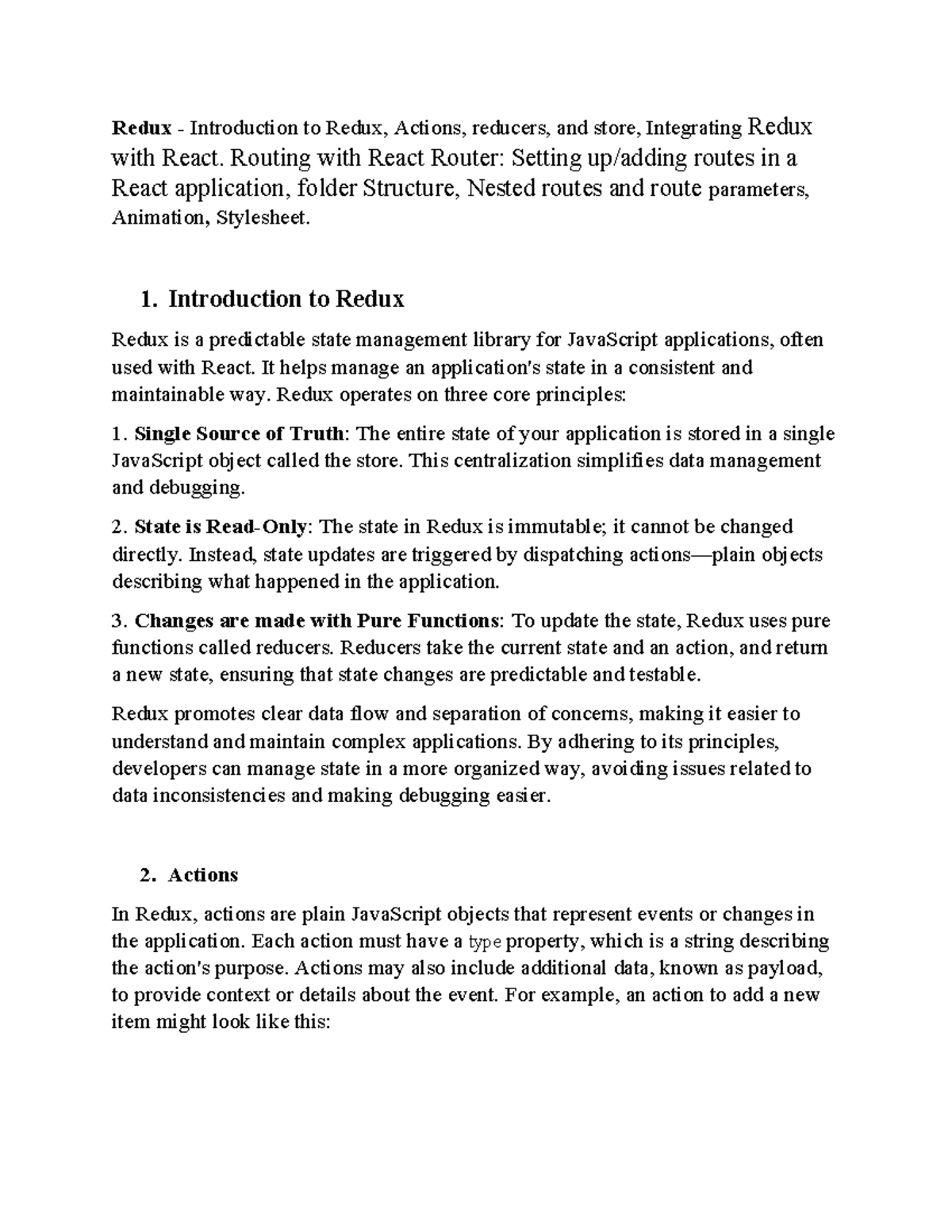 Unit 2 FSWD - Helpful notes - Redux - Introduction to Redux, Actions ...