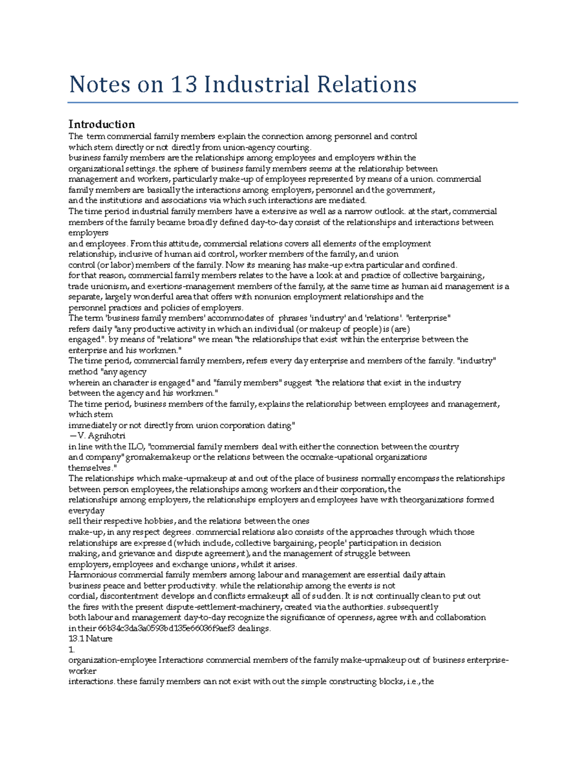 Notes on 13 Industrial Relations - Notes on 13 Industrial Relations ...