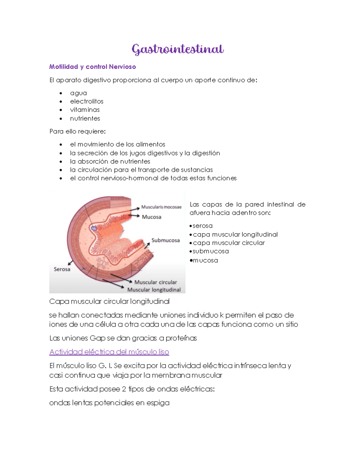 Gastrointestinal fisiologia - Gastrointestinal Motilidad y control ...