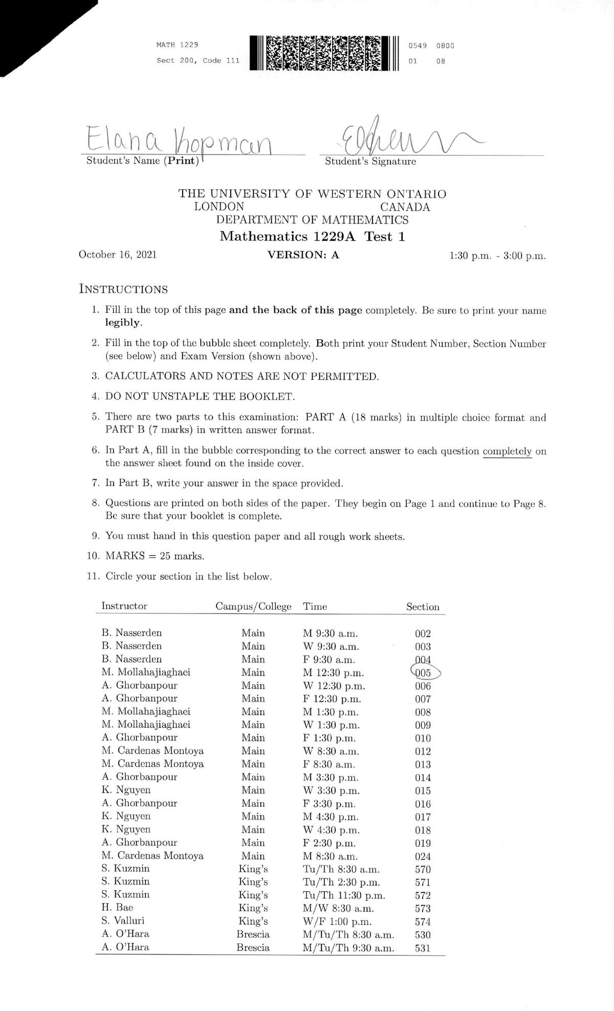 Math1229 Test1 - dmdmmdmd - GSWS 1020 - Studocu