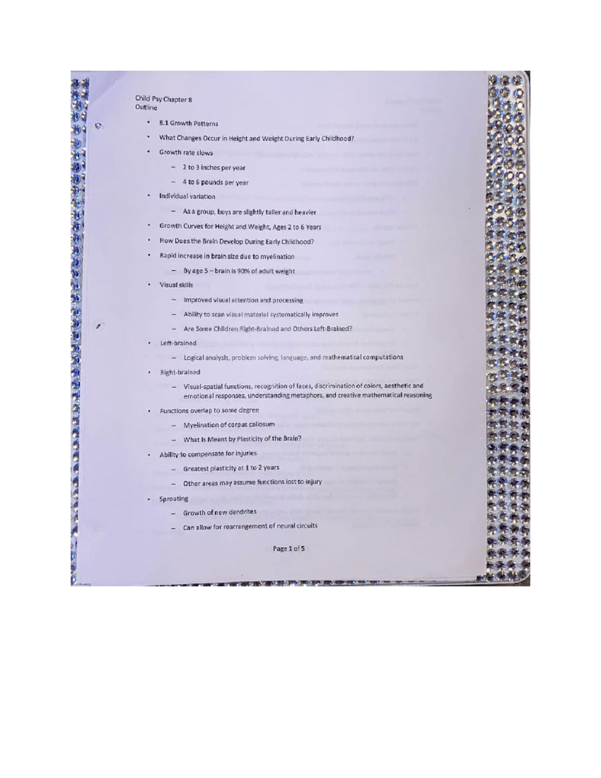 8 - Child Psychology. Chapter 8: Growth Patterns. Taught by Mrs. Fozio ...