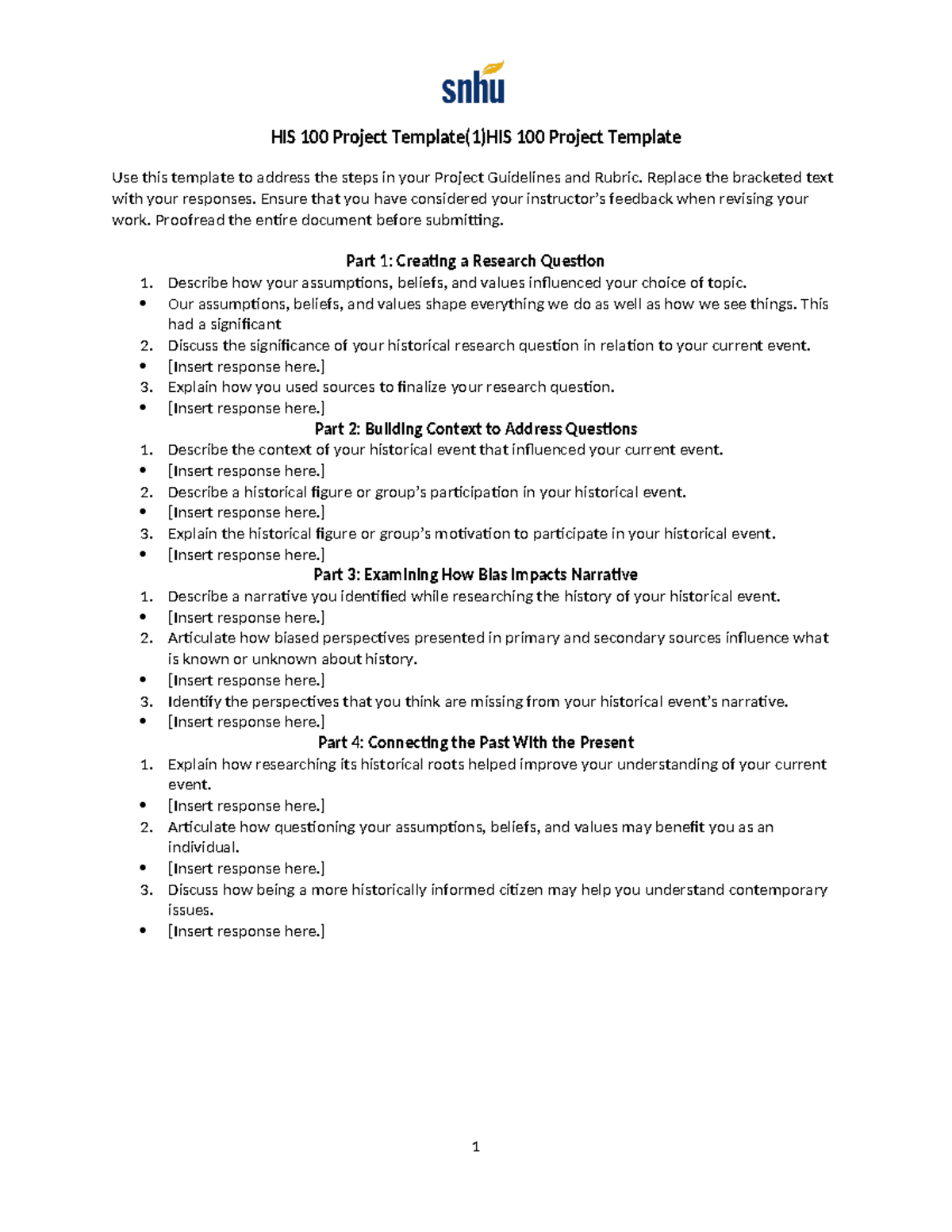 HIS 100 Project Template - HIS 100 Project Template(1)HIS 100 Project ...