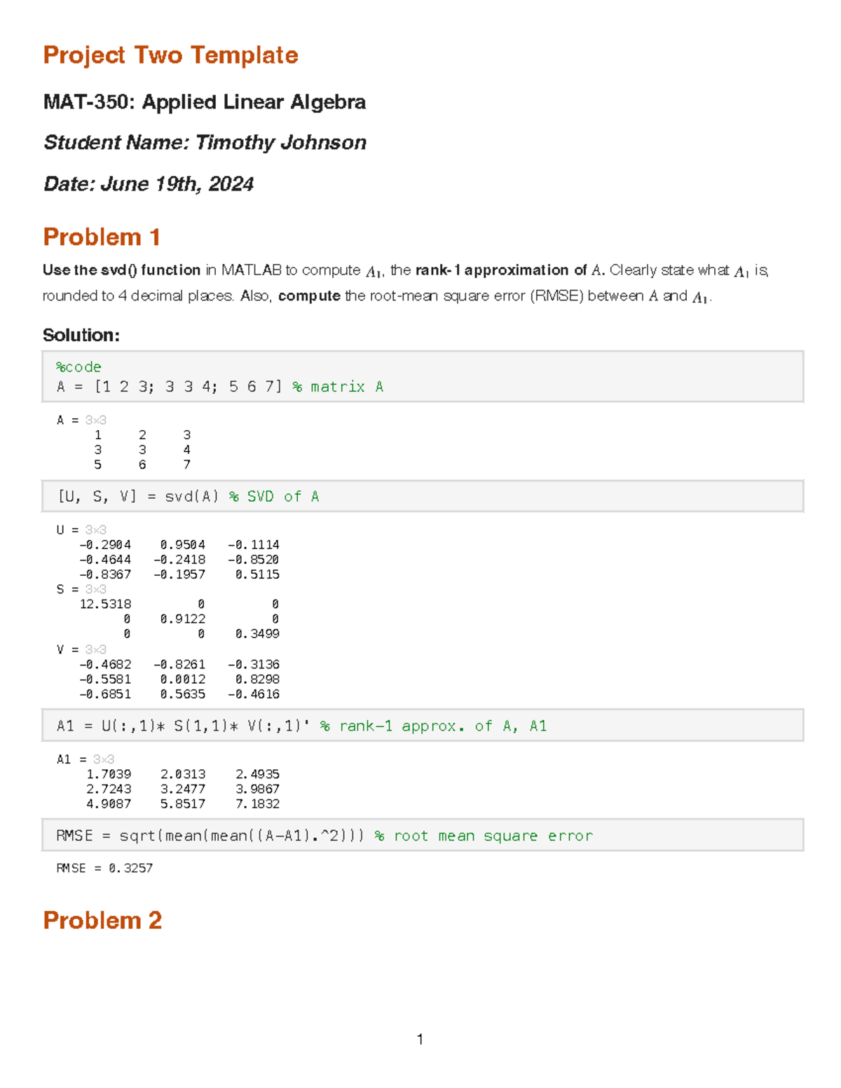 Project Two Timothy Johnson - Project Two Template MAT-350: Applied ...