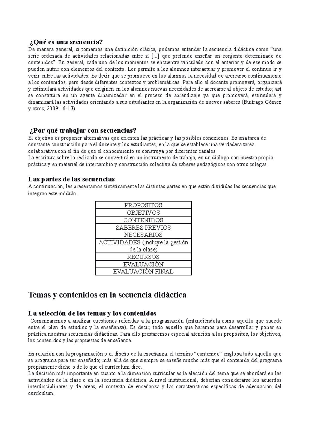 Qué es una secuencia - Resumen del diseño curricular - ¿Qué es una ...